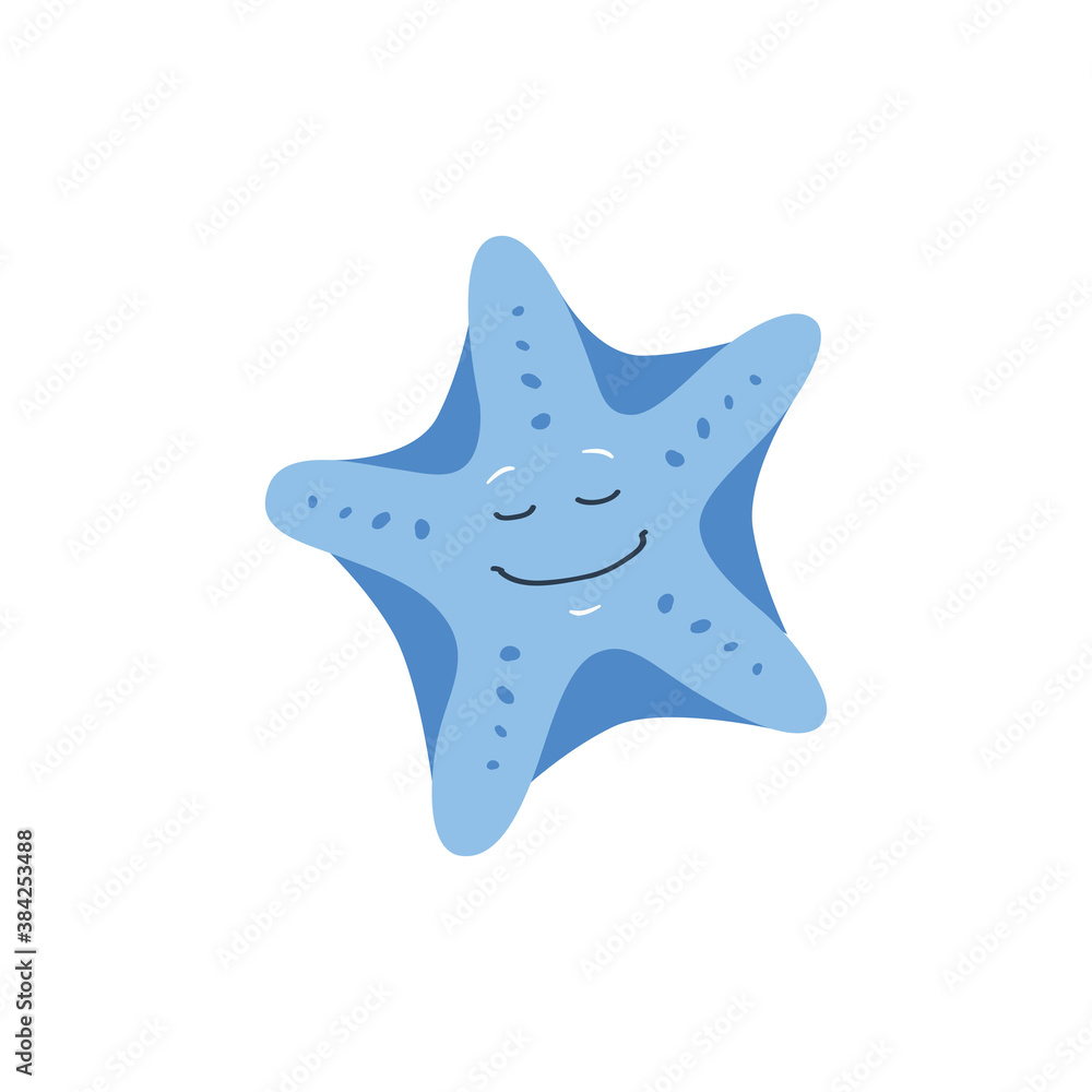 Cute Blue Starfish Clipart