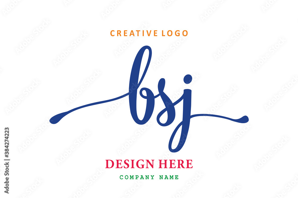 pharmacy logo composition of the letter BSJ is simple, easy to ...