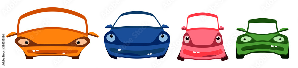set of children cars of different shapes. Set for teaching children ...