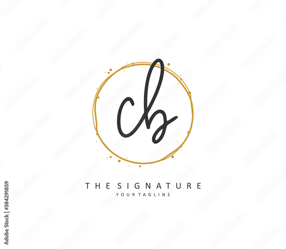 C B CB Initial letter handwriting and signature logo. A concept ...