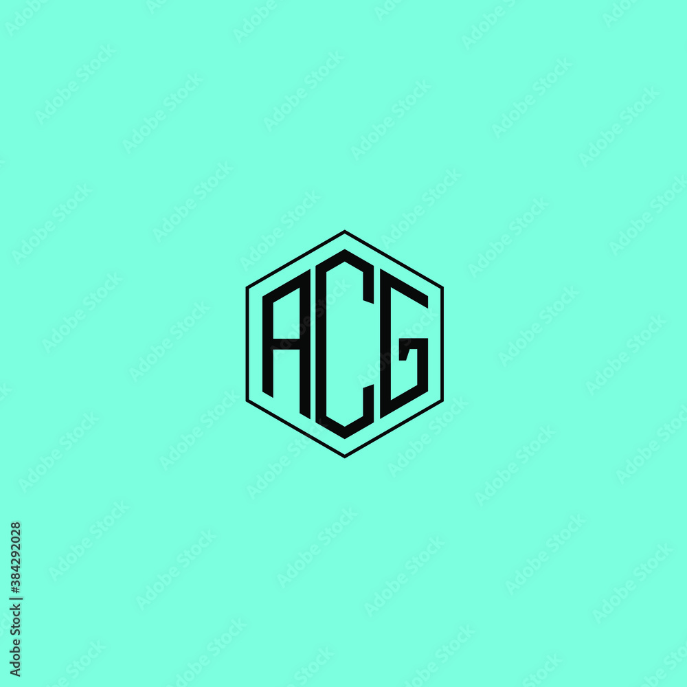 ACG letter icon design on blUE background. Creative letter ACG/A C G ...