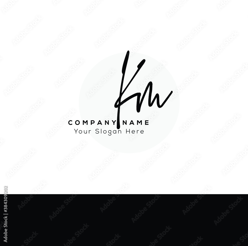 K M KM Initial letter handwriting and signature logo. Beauty vector ...