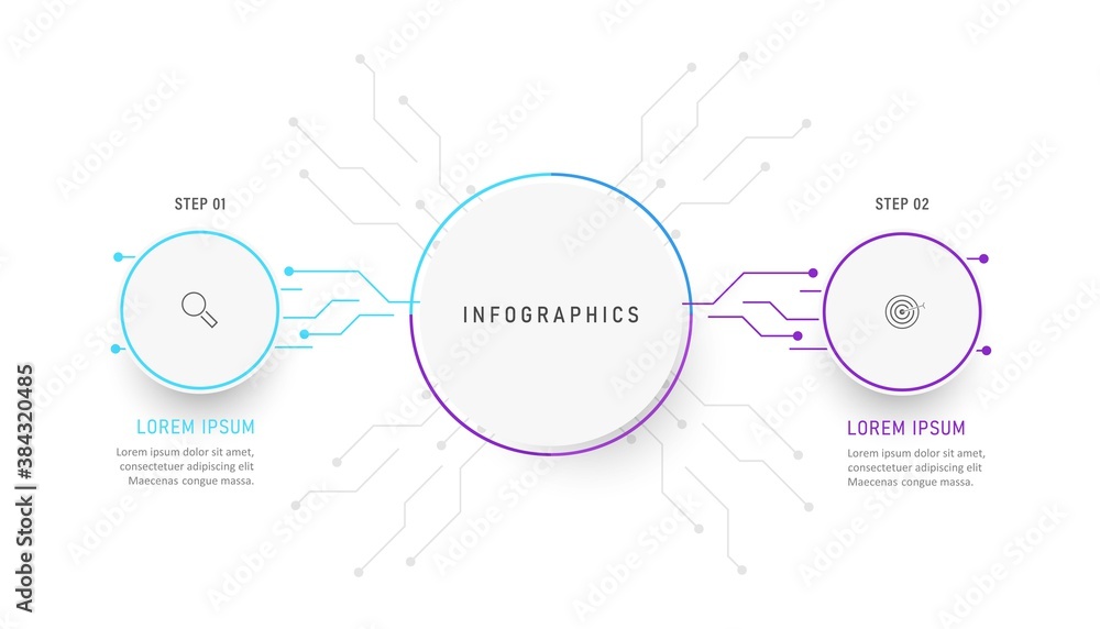 Vetor de Vector Infographic label design template with icons and 2 ...