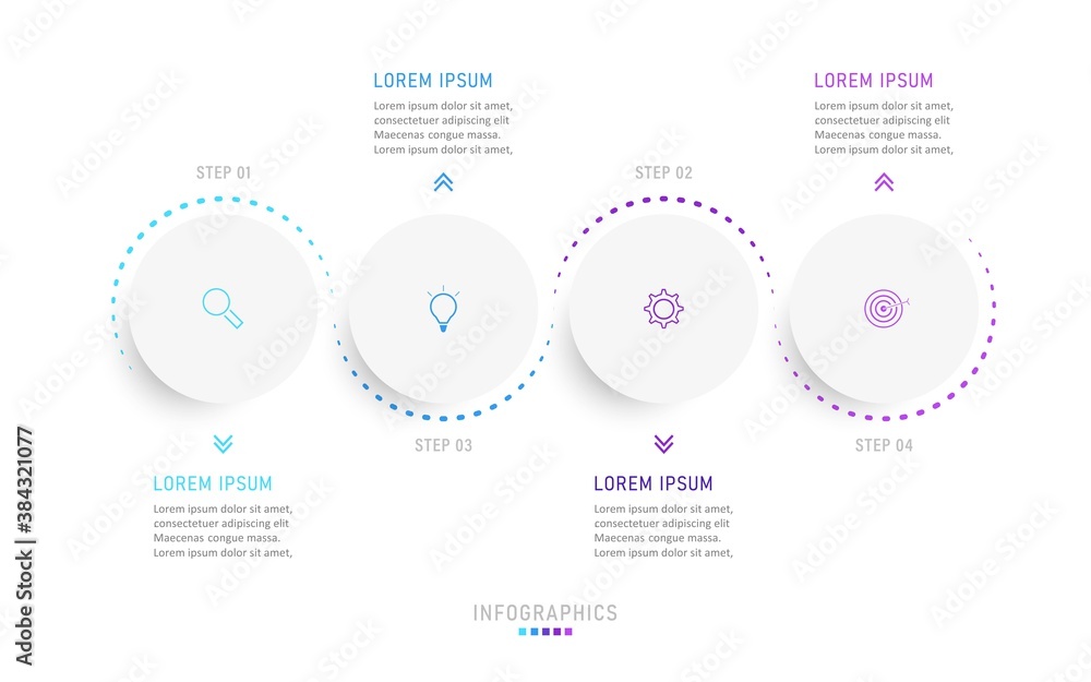 Vector Infographic label design template with icons and 4 options or ...