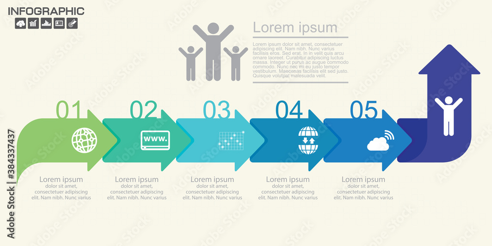 Seven Steps Diagram Template Stock Vector | Adobe Stock
