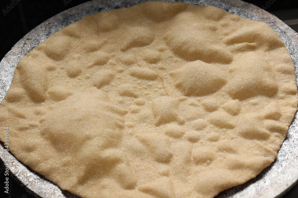 Homemade fresh wheat flour Chapati or roti which is an indian flat ...