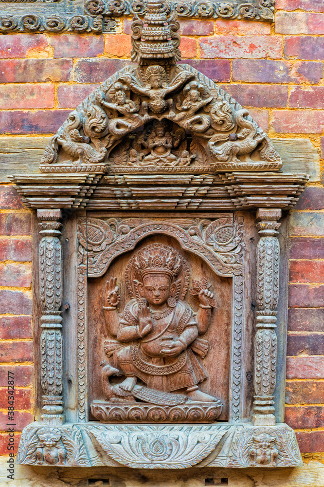 Mul Chowk courtyard, Wall carved Statues, Hanuman Dhoka Royal Palace ...