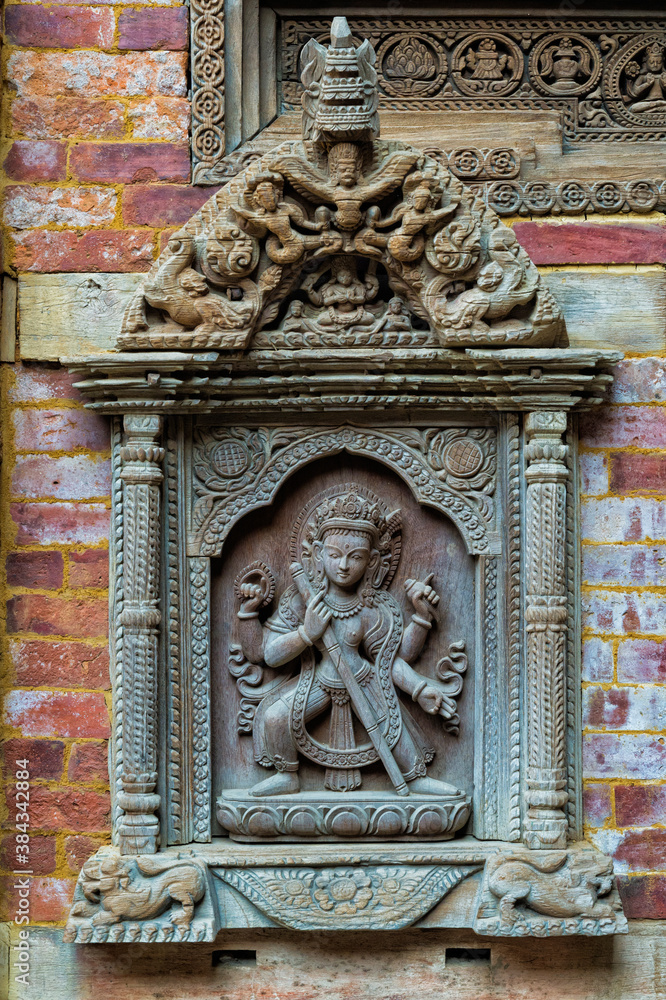 Mul Chowk courtyard, Wall carved Statues, Hanuman Dhoka Royal Palace ...