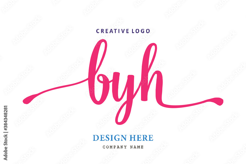 pharmacy logo composition of the letter BYH is simple, easy to ...