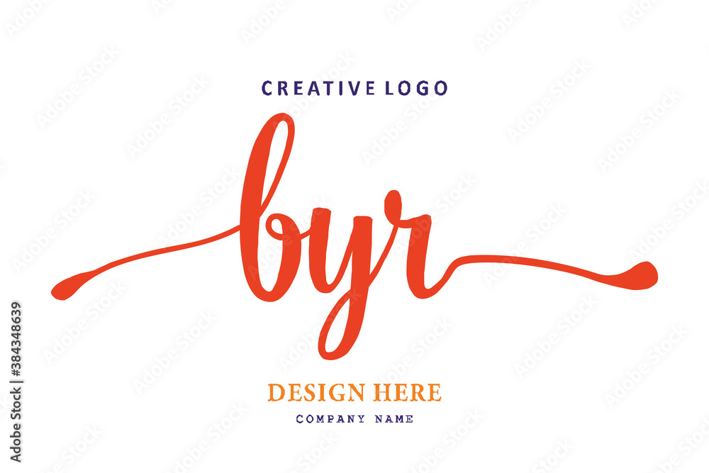 pharmacy logo composition of the letter BYR is simple, easy to ...