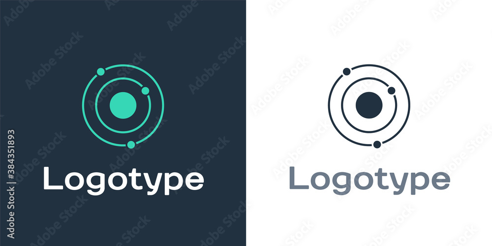 Logotype Solar system icon isolated on white background. The planets ...