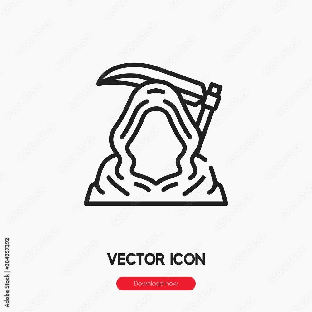 grim reaper icon vector. Linear style sign for mobile concept and web ...