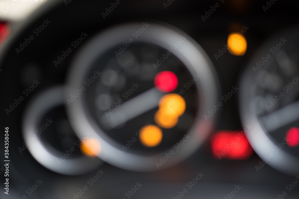 Blurry warning lights on dashboard Stock Photo | Adobe Stock