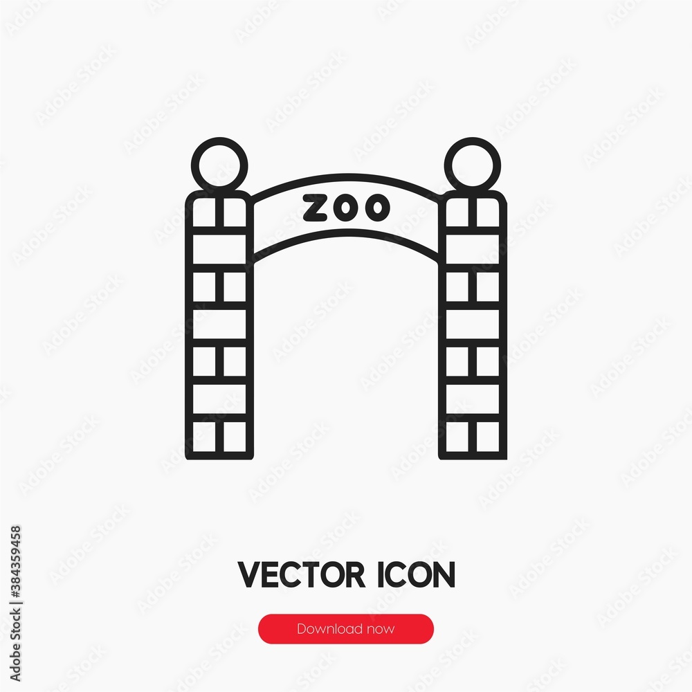 zoo icon vector. Linear style sign for mobile concept and web design ...