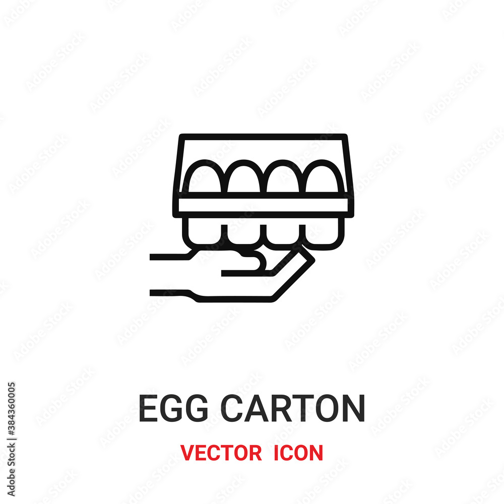 egg carton icon vector symbol. egg carton symbol icon vector for your ...