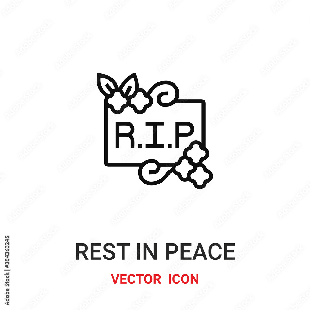 rest in peace icon vector symbol. rest in peace symbol icon vector for ...