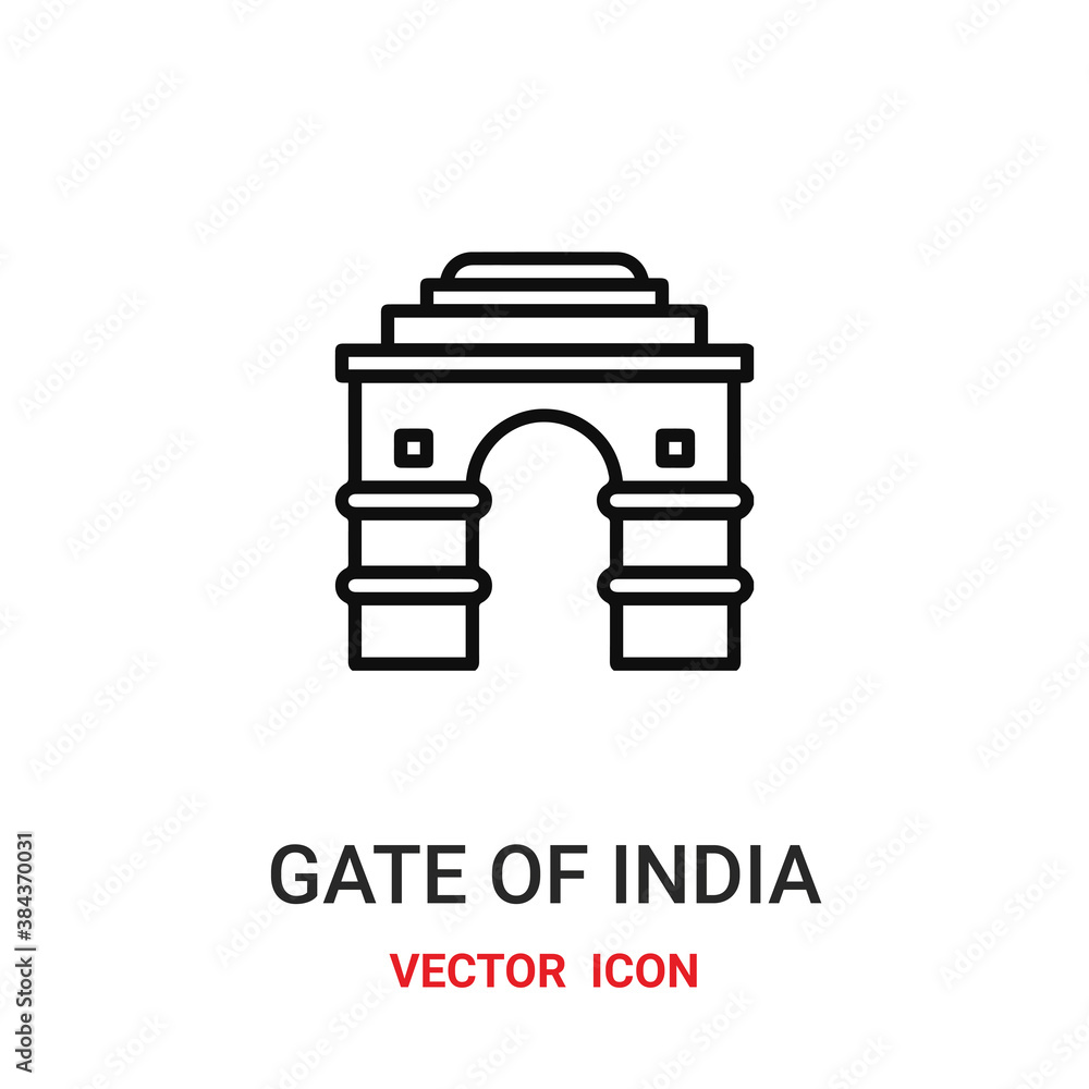 Gate of India vector icon. Modern, simple flat vector illustration for ...