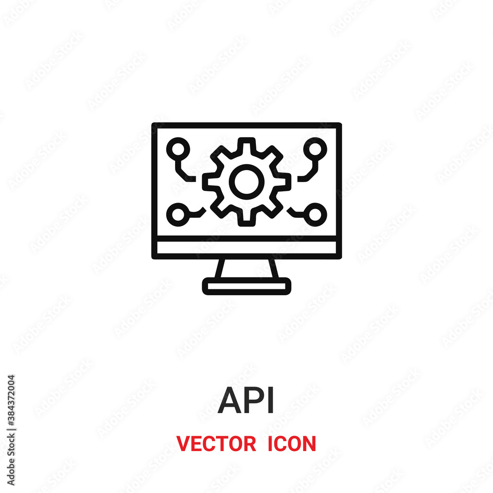 Api vector icon. Modern, simple flat vector illustration for website or ...