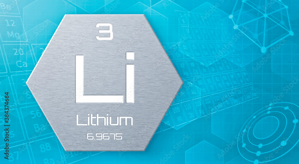 Chemical element of the periodic table - Lithium Stock Illustration ...