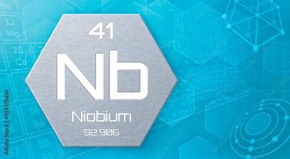 Chemical element of the periodic table - Niobium Stock Illustration ...