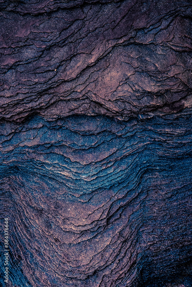 Colourful sedimentary rocks formed by the accumulation of sediments ...