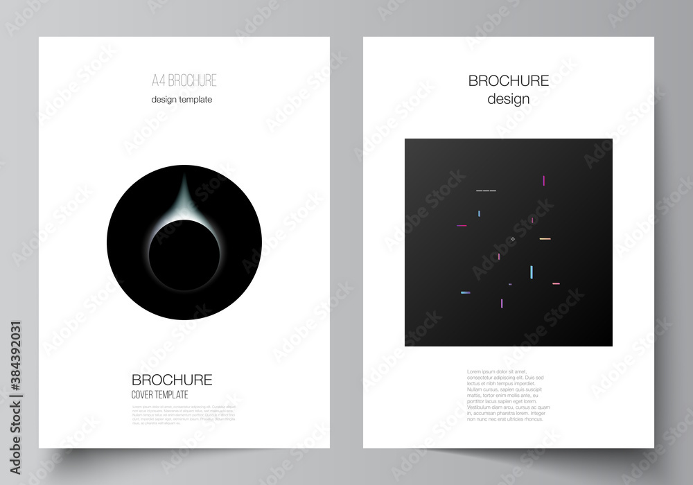 Vector layout of A4 format cover mockups design templates for brochure ...