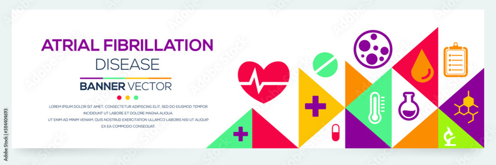 Poster Creative (Atrial fibrillation) disease Banner Word with Icons ...