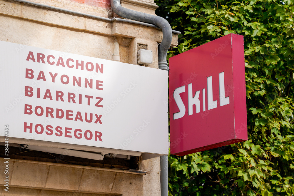 skill sign and text logo front of brand shop shoes local store of ...