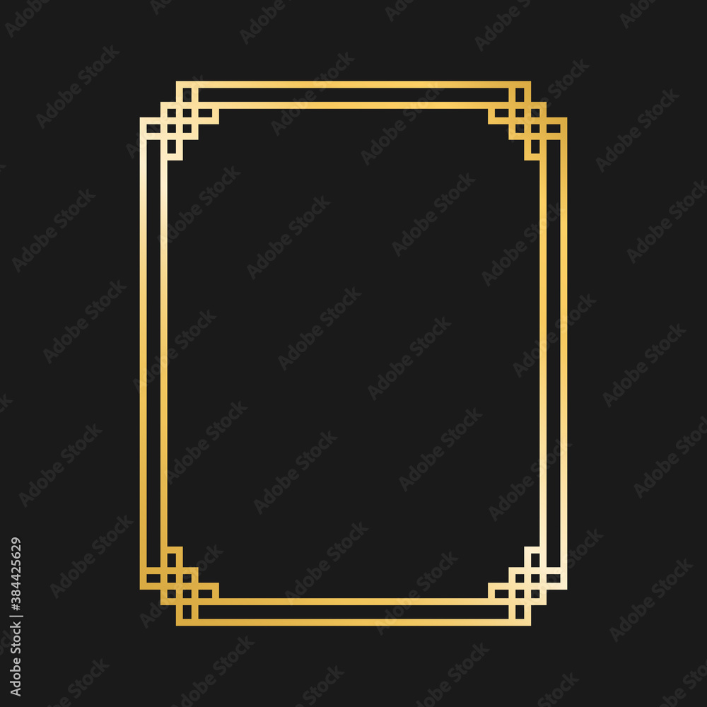 Vintage retro style invitation in Art Deco. Art Deco border and frame ...