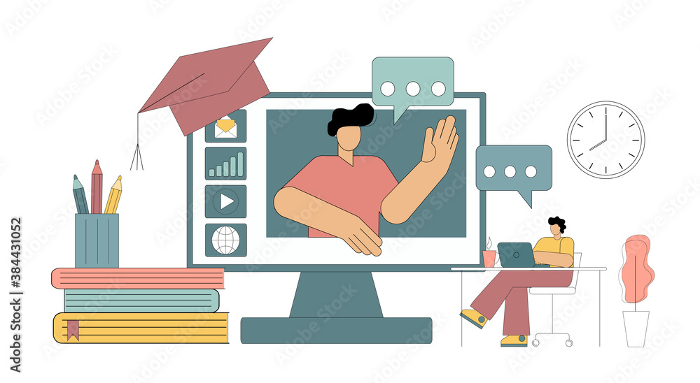 Online learning with a professional personal teacher. Internet class ...