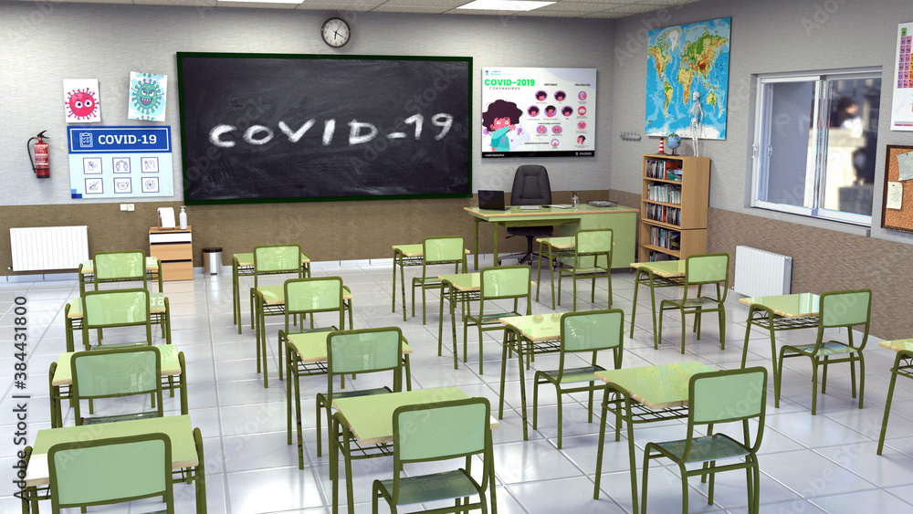 aula clase covid - 19 Stock Illustration | Adobe Stock