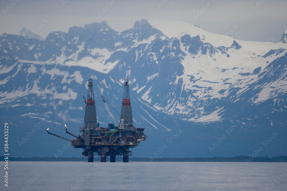 Offshore Oil Rig, Cook Inlet, Alaska Stock Photo | Adobe Stock