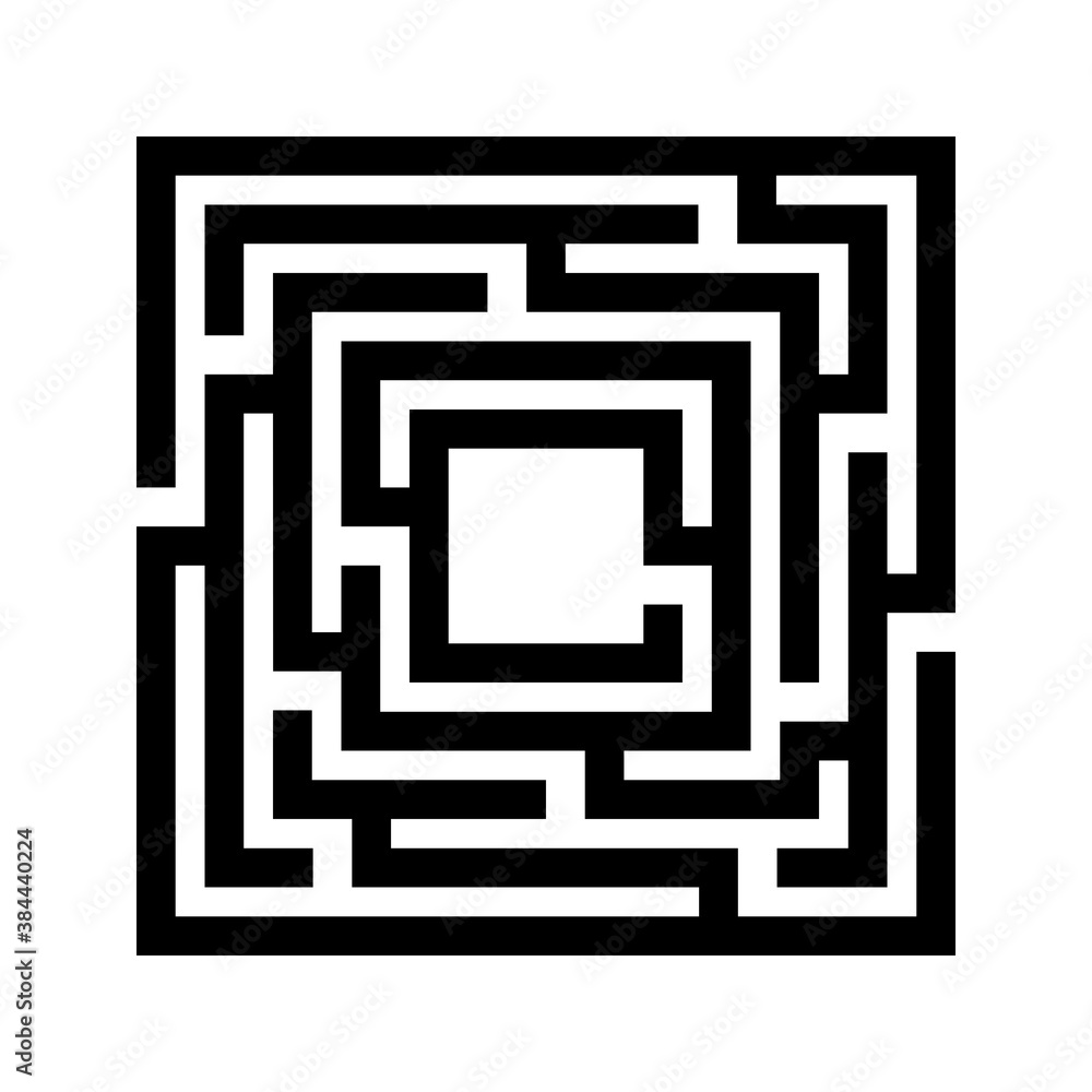Abstract maze background. Labyrinths in shape of square. Modern design of mystery pattern for ...
