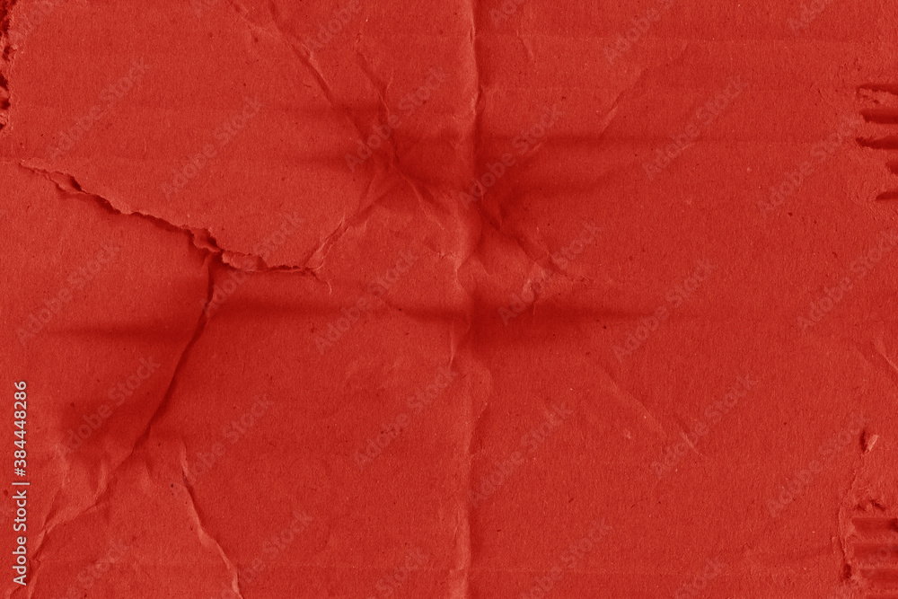 A red vintage rough sheet of carton. Recycled environmentally friendly ...