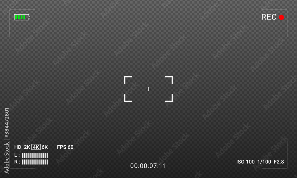 Camera frame viewfinder screen of video recorder digital display Stock ...