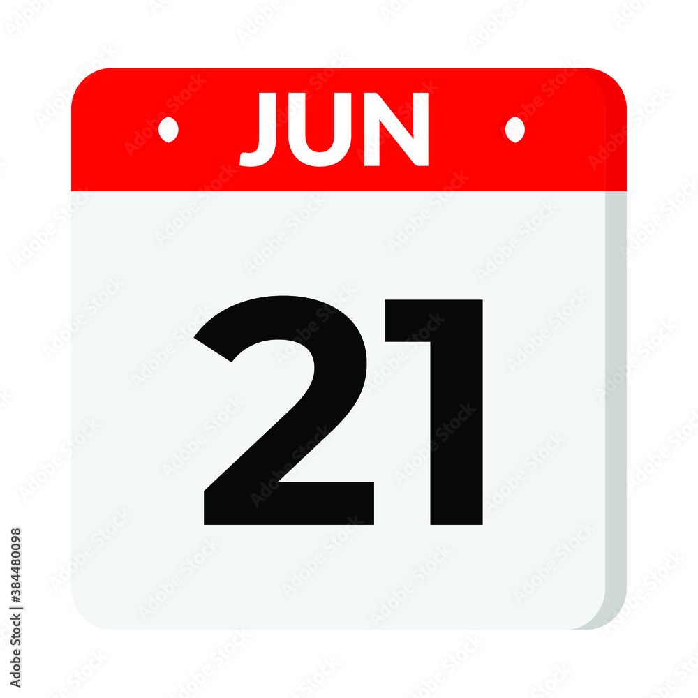 21 June calendar icon Stock Vector | Adobe Stock