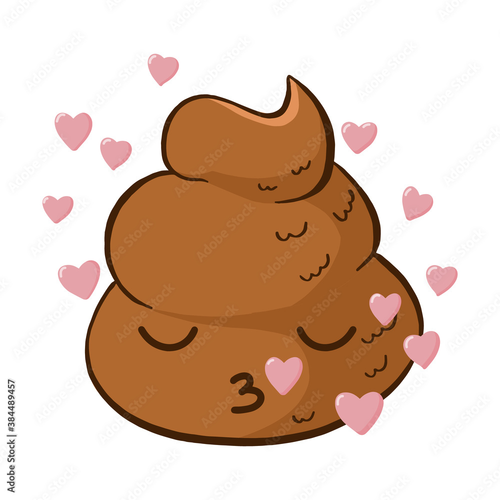 Vector cute poop emoji in love. Stock Vector | Adobe Stock