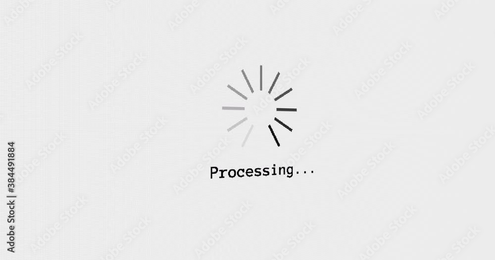 Processing Progress Bar Circle Computer Screen Animation Loop Isolated