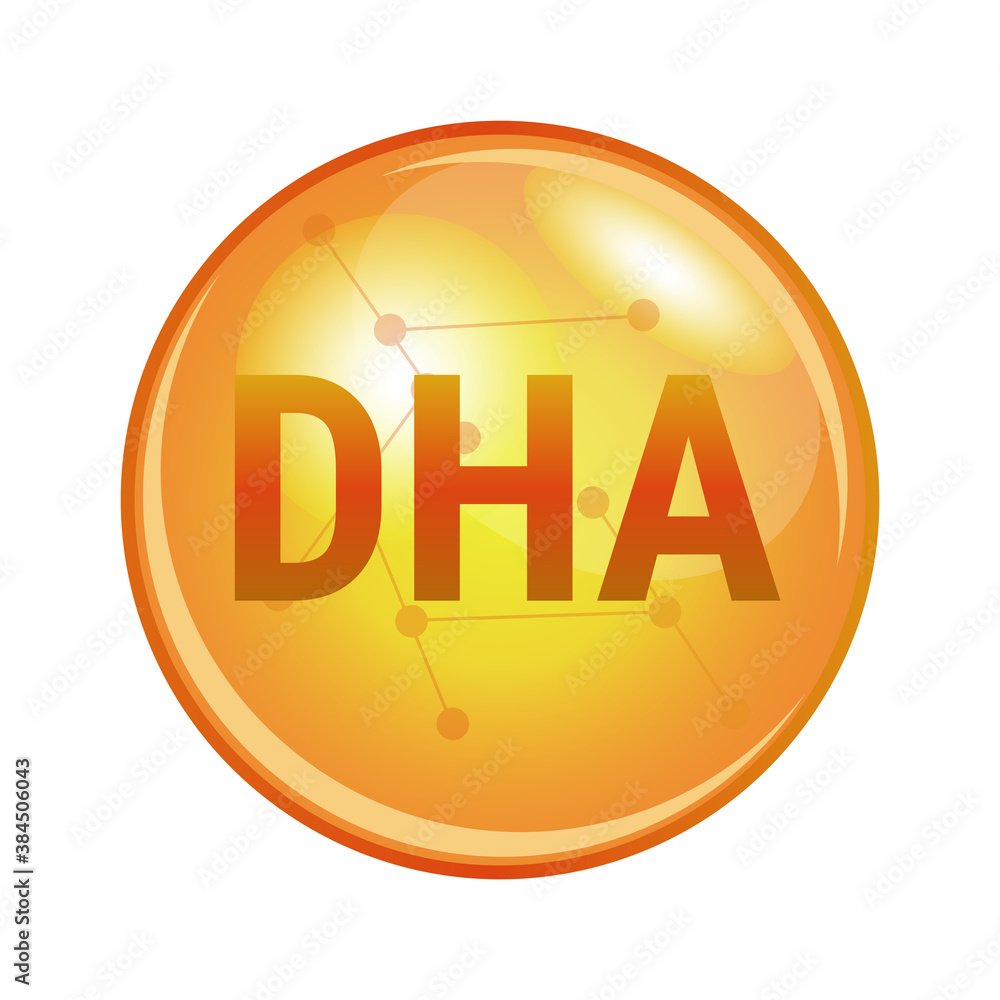 Vector illustration of docosahexaenoic acid DHA found in omega-3 fatty ...