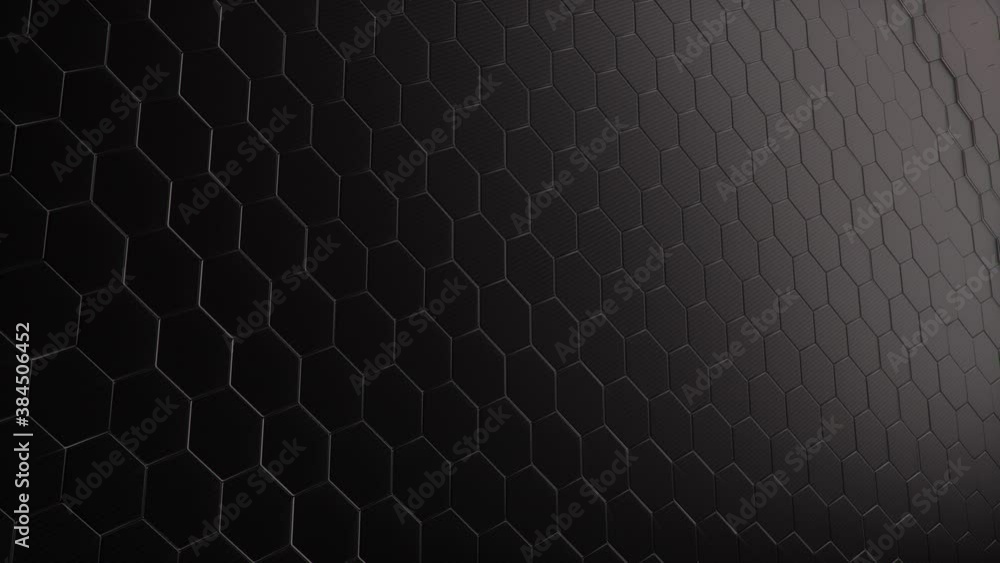 Animation movement of red hexagons with wave movements, honeycomb with offset effect. Red ...