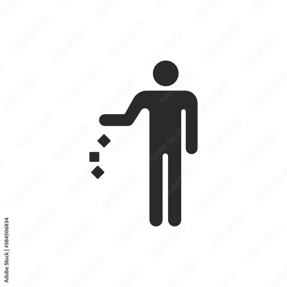 Litter Sign Isolated On White Background. Throwing Symbol Simple, Flat ...