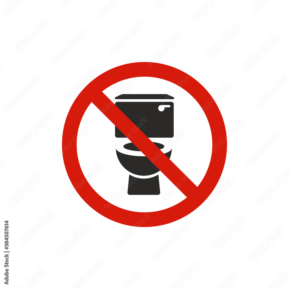 Vetor de No toilet sign. Prohibition symbol modern, simple, vector ...