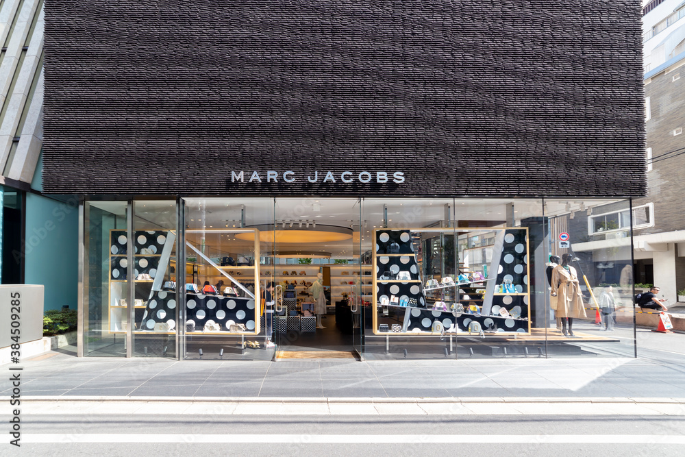 Minato, Tokyo, Japan-April 20, 2019: MARC JACOBS: MARC JACOBS AOYAMA ...