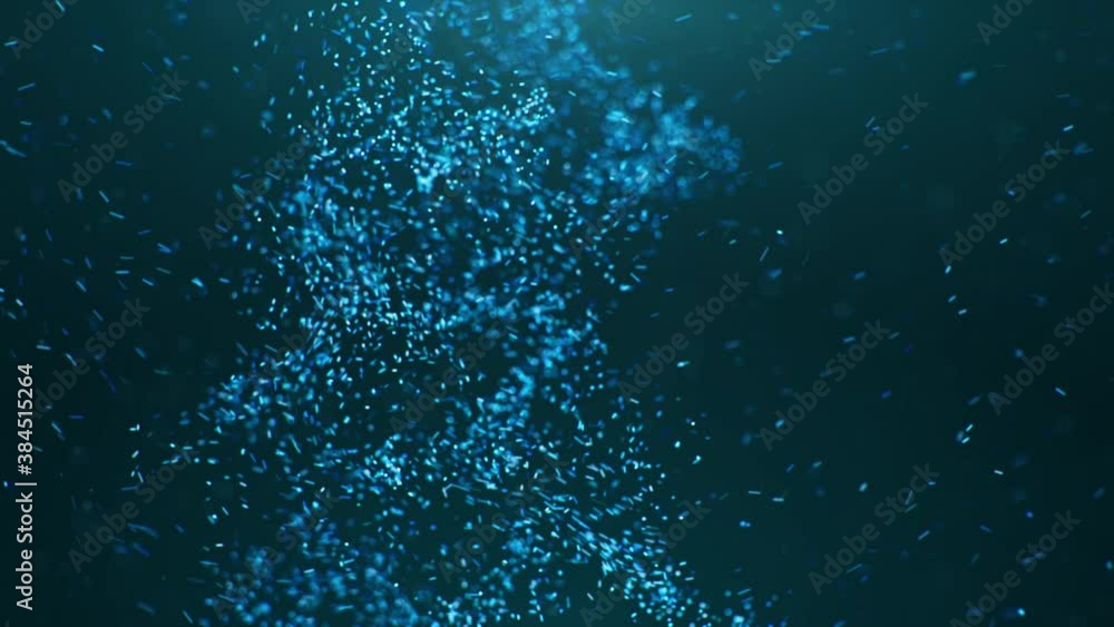 Abstract animated construction of a DNA molecule from particles ...