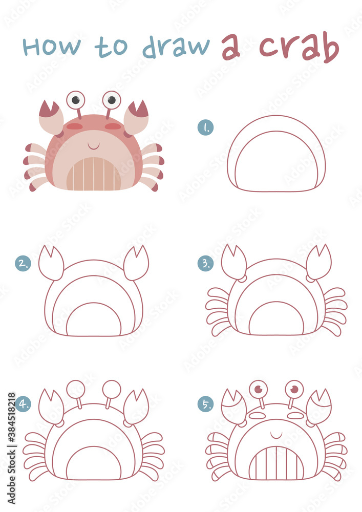 How to Draw a Crab Stock Vector | Adobe Stock