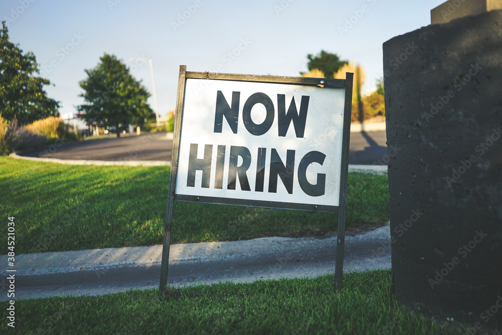 Now Hiring Sign Stock Photo | Adobe Stock