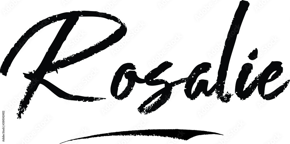 Rosalie-Female name Modern Brush Calligraphy on White Background Stock ...