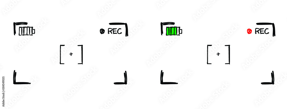 Hand drawn Framed recording sign Mobile hone video camera viewfinder ...