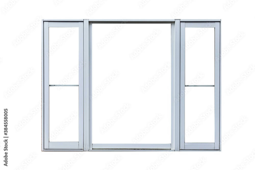Vintage white metal window frame isolaed on a white background Stock ...