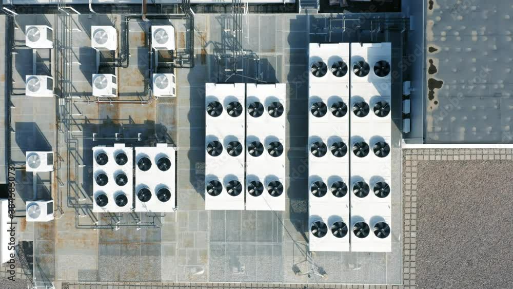 Ventilation and air conditioning systems installed on the rooftop ...